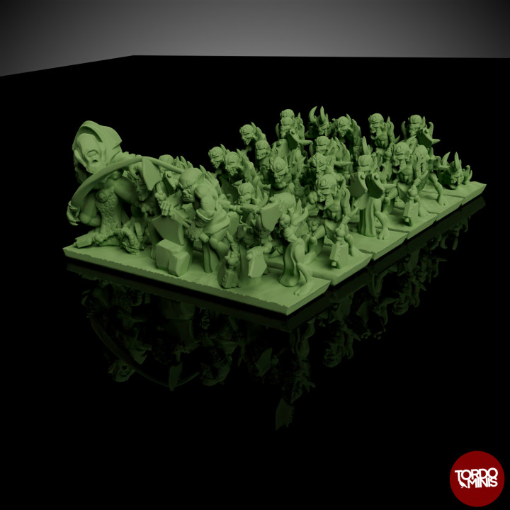 3D Printable Gealic Demons: Demi human slave infantry (10mm) by Tordo ...
