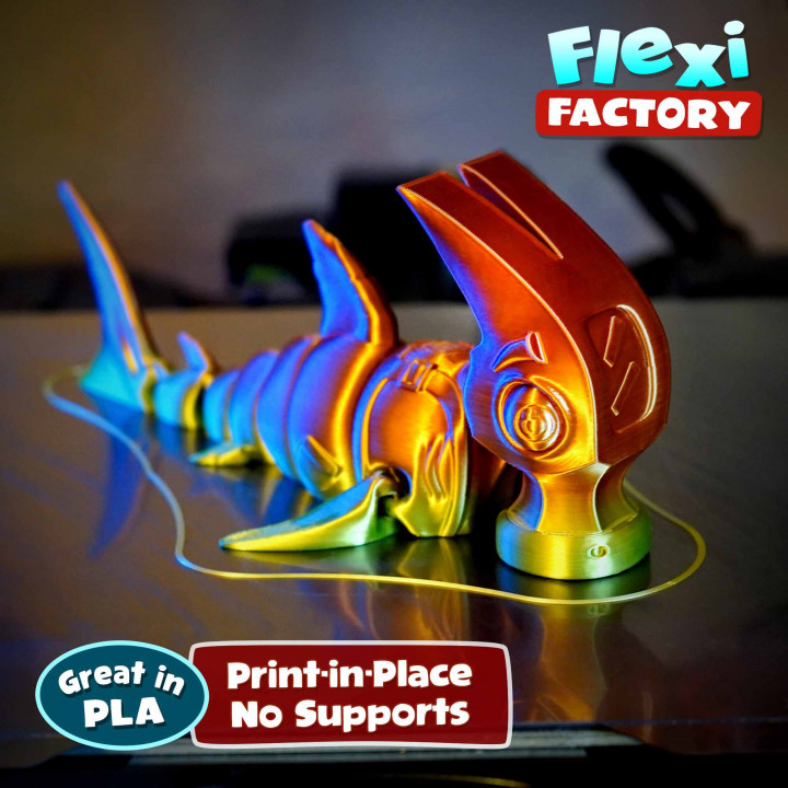 3D Printable Public Release: Flexi Factory Hammerhead Shark by Flexi ...
