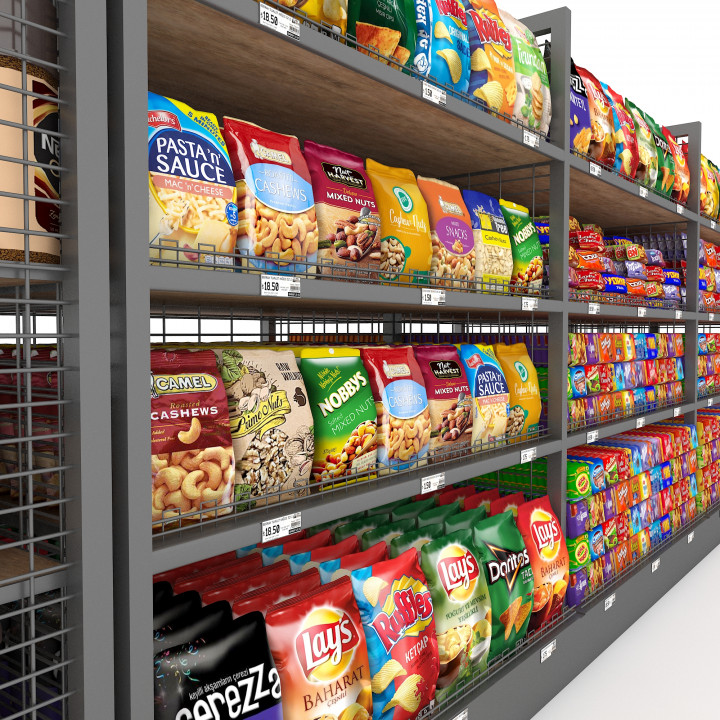 3D Printable 3D Market snack section by yasin
