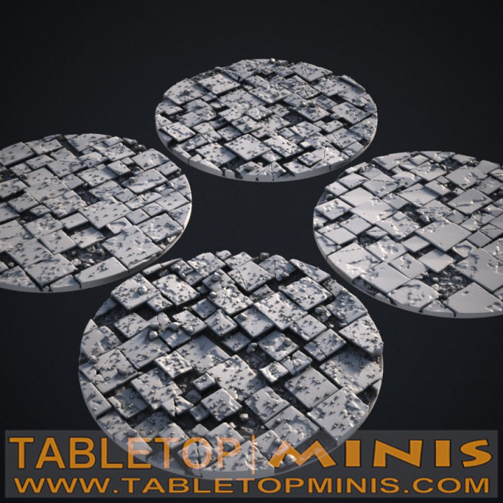3D Printable Broken Tiles 90mm x 90mm Base Toppers by TableTopMinis