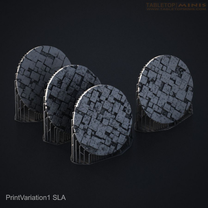 3D Printable Broken Tiles 90mm x 90mm Base Toppers by TableTopMinis