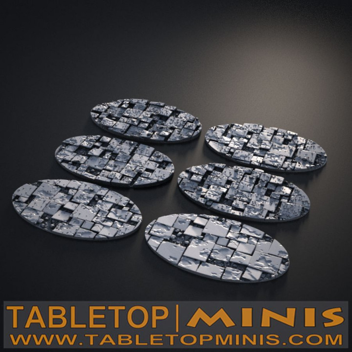 3D Printable Broken Tiles 90mm x 52mm Base Toppers by TableTopMinis