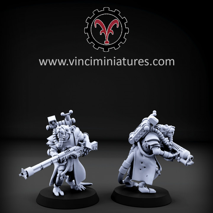 3D Printable DARK FUTURE TECH RATS SET 2 by vinciminiatures