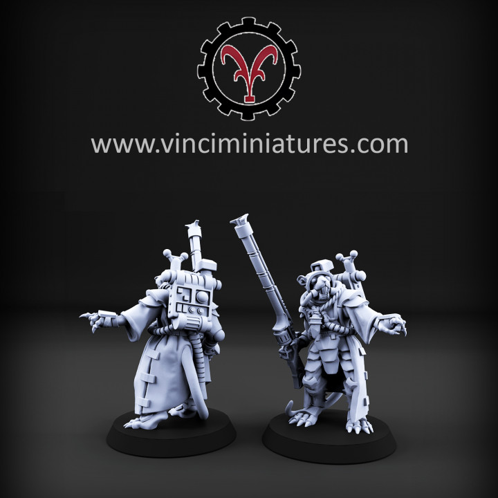 3D Printable DARK FUTURE TECH RATS SET 2 by vinciminiatures