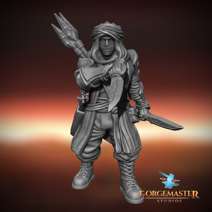 3D Printable Crimson Targe Dagger Pose 06 by Forgemaster Studios