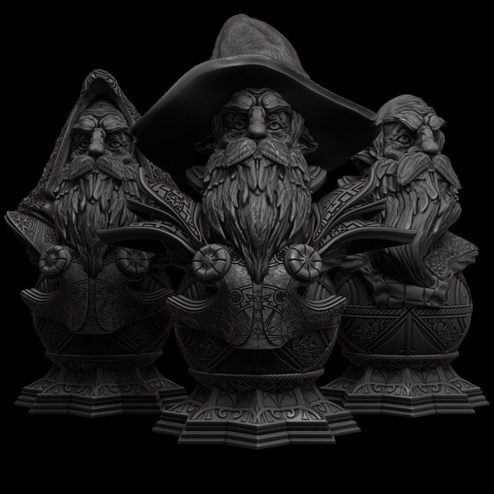 3D Printable The Merlin Bust Set by Dungeon Master