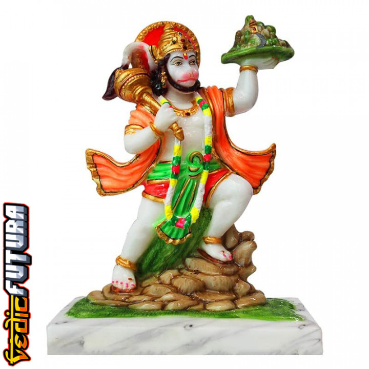 3D Printable Hanuman Carrying Mountain of Herbs by VedicFutura