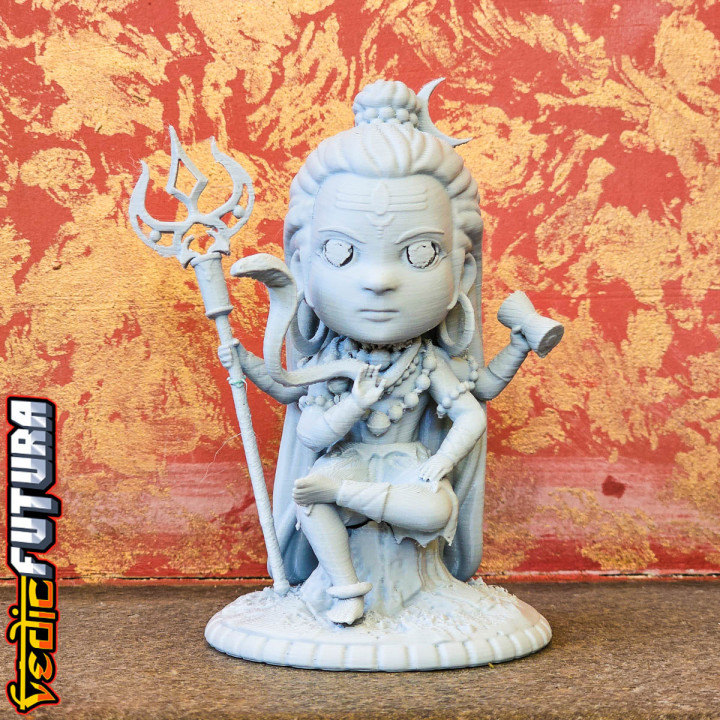 3D Printable Chibi Shiva The Destroyer Cute [Easy Paint] by VedicFutura