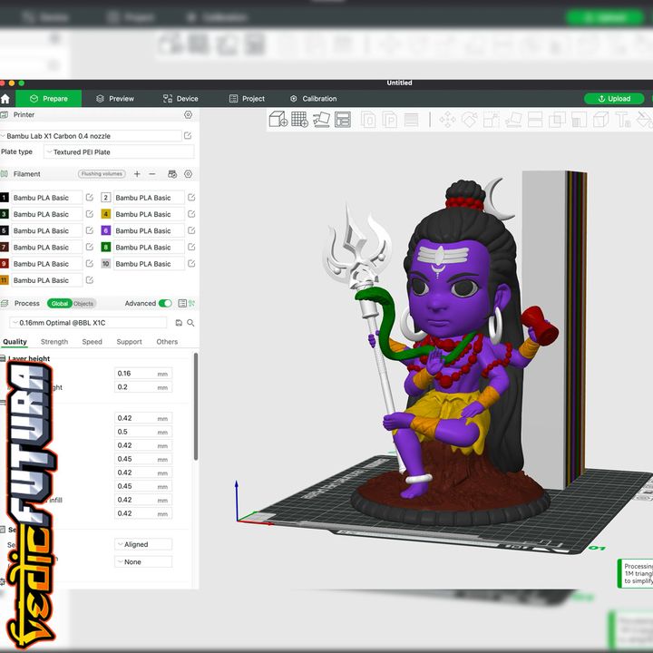 3D Printable Chibi Shiva The Destroyer Cute [Easy Paint] by VedicFutura