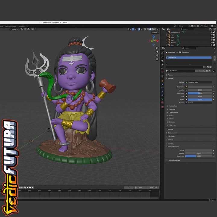 3D Printable Chibi Shiva The Destroyer Cute [Easy Paint] by VedicFutura