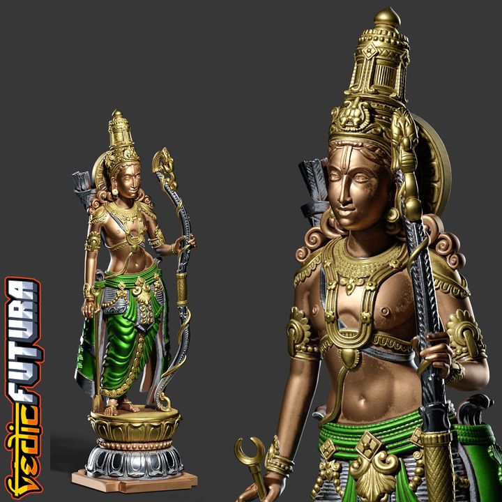 3D Printable Kodanda Rama - The Regal Form of Rama by VedicFutura