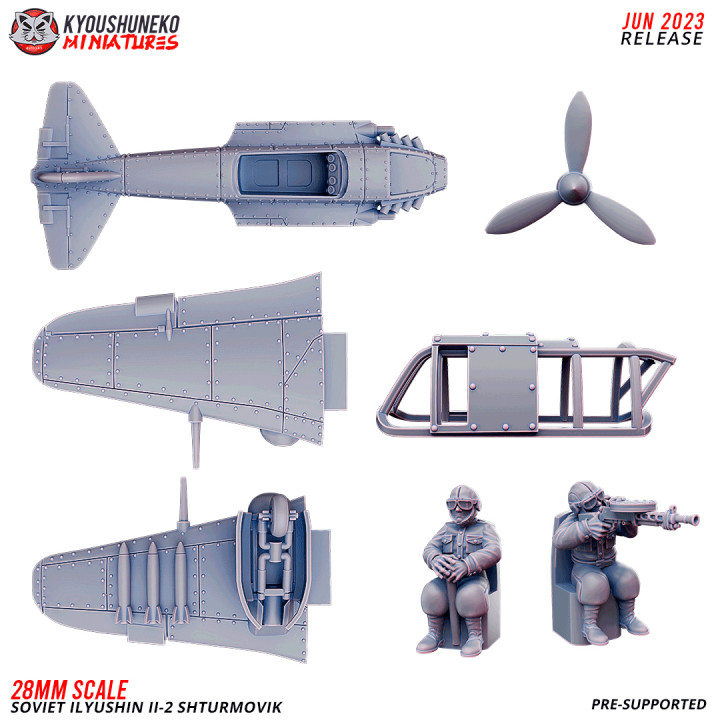 3D Printable Soviet IL-2 Shturmovik ww2 by Kyoushuneko Miniatures