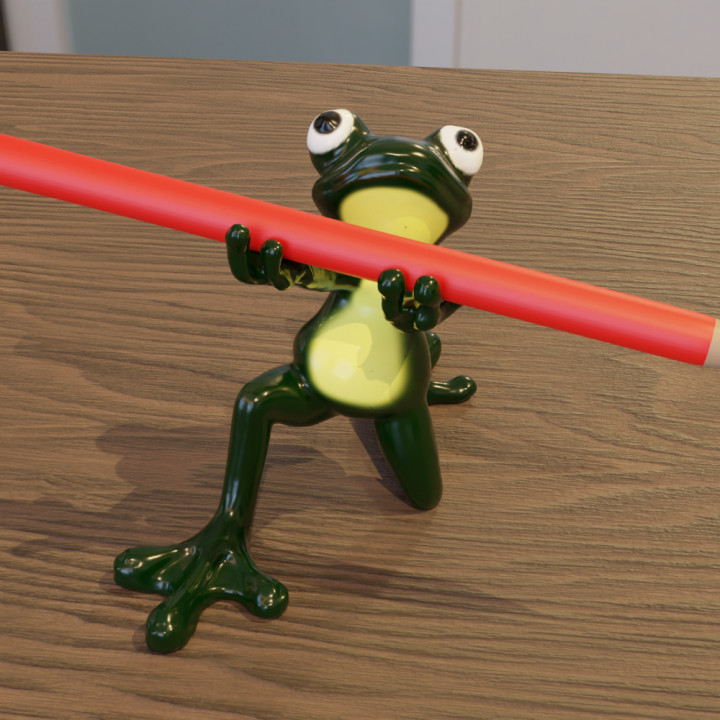 3D Printable pen or pencil holder, frogs, froggy by SunsetDigiArt