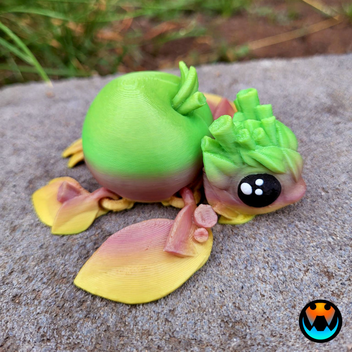 3D Printable Apple Turtle by Cinderwing3D