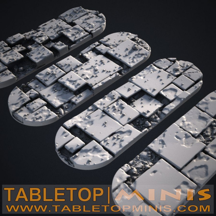 3D Printable Broken Tiles 70mm x 25mm Base Toppers by TableTopMinis