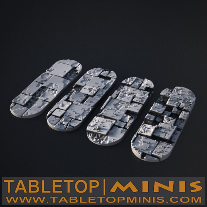 3D Printable Broken Tiles 70mm x 25mm Base Toppers by TableTopMinis