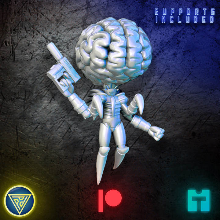 3D Printable Floating Brain Soldiers Set by Print Paint Play