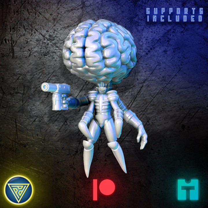 3D Printable Floating Brain Soldiers Set by Print Paint Play