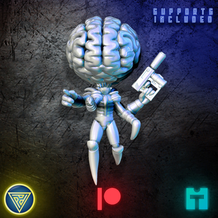 3D Printable Floating Brain Soldiers Set by Print Paint Play