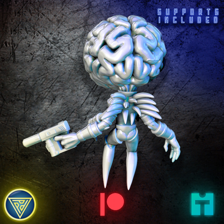 3D Printable Floating Brain Soldiers Set by Print Paint Play