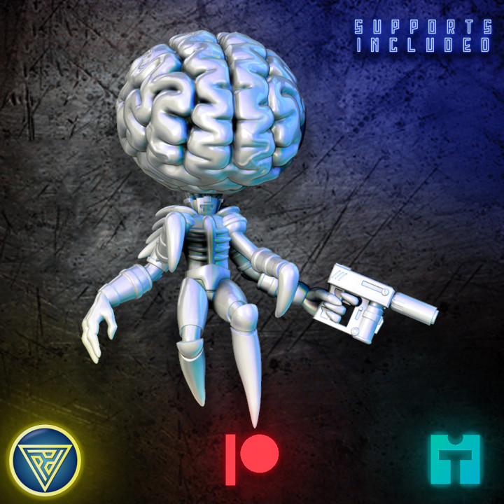 3D Printable Floating Brain Soldiers Set by Print Paint Play