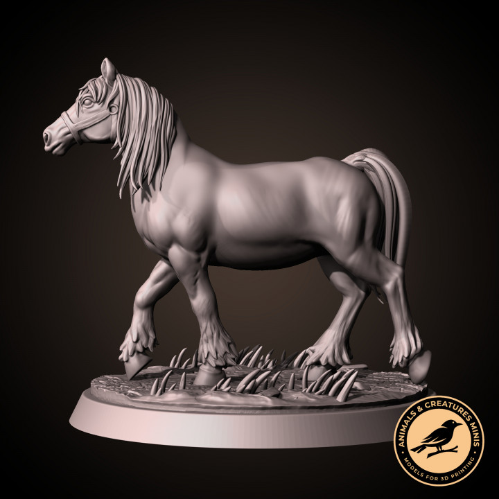 3D Printable Pack horse by Animals & Creatures Minis
