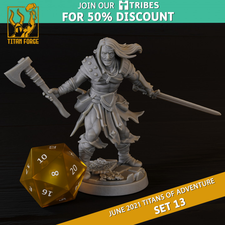 3D Printable Human Male Fighter - RPG Hero Character D&D 5e - Titans of Adventure Set 13 by ...