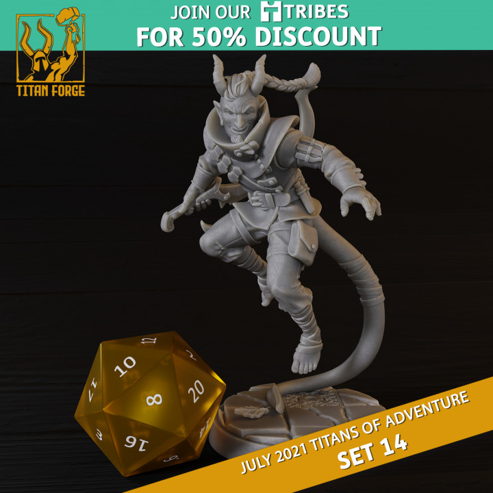 3D Printable Tiefling Male Rogue - RPG Hero Character D&D 5e - Titans ...