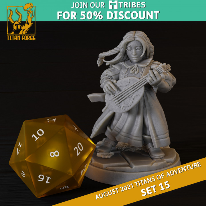 3D Printable Dwarf Female Bard - RPG Hero Character D&D 5e - Titans of ...