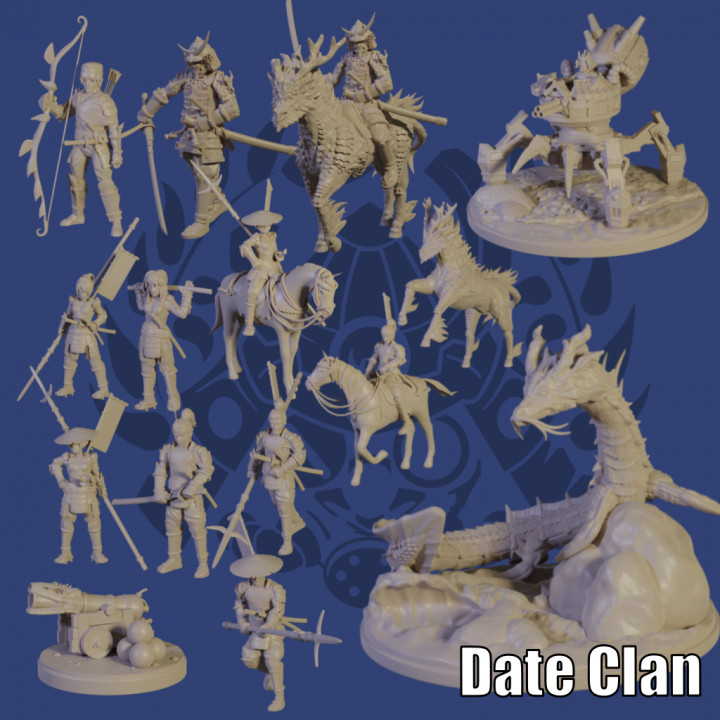3D Printable Date Clan by Steam Tatsu