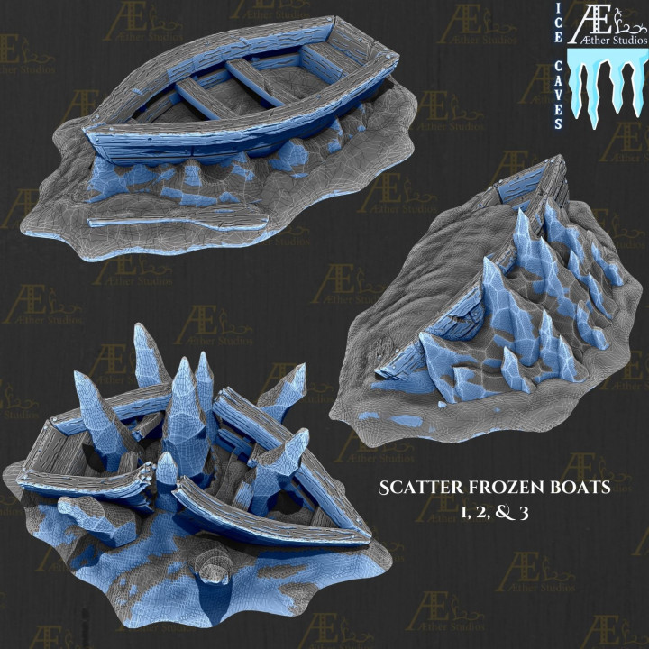 3D Printable AEICCV08 - Ice Caverns: Frozen Freehold by Aether Studios