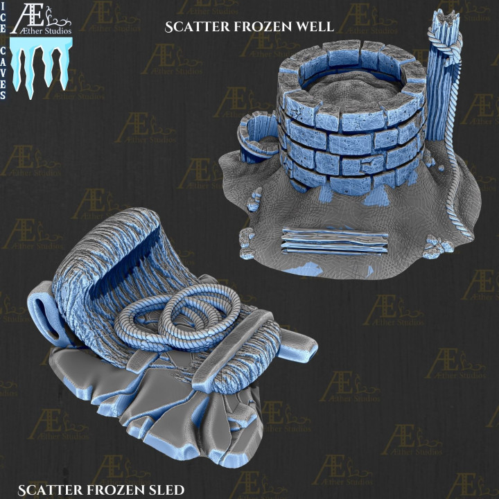 3D Printable AEICCV08 - Ice Caverns: Frozen Freehold by Aether Studios