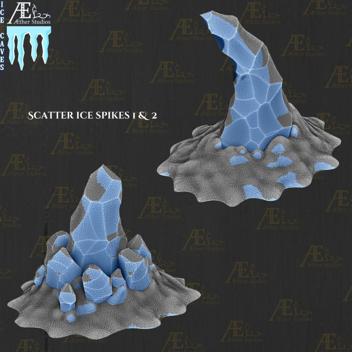3D Printable AEICCV08 - Ice Caverns: Frozen Freehold by Aether Studios