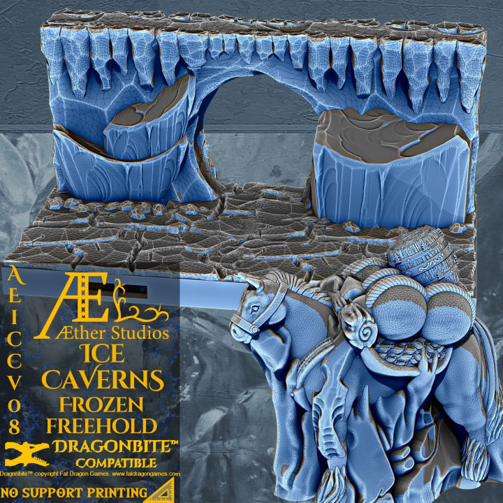 3D Printable AEICCV08 - Ice Caverns: Frozen Freehold by Aether Studios