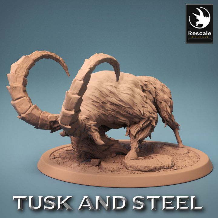 3D Printable Dwarf Goat 05 Break by Rescale Miniatures