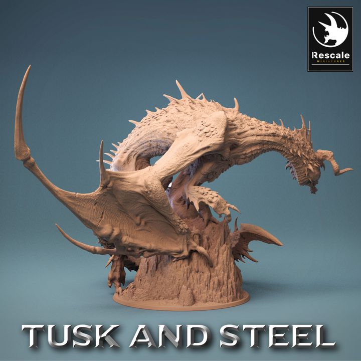 3D Printable Legendary Chromatic Black Dragon by Rescale Miniatures