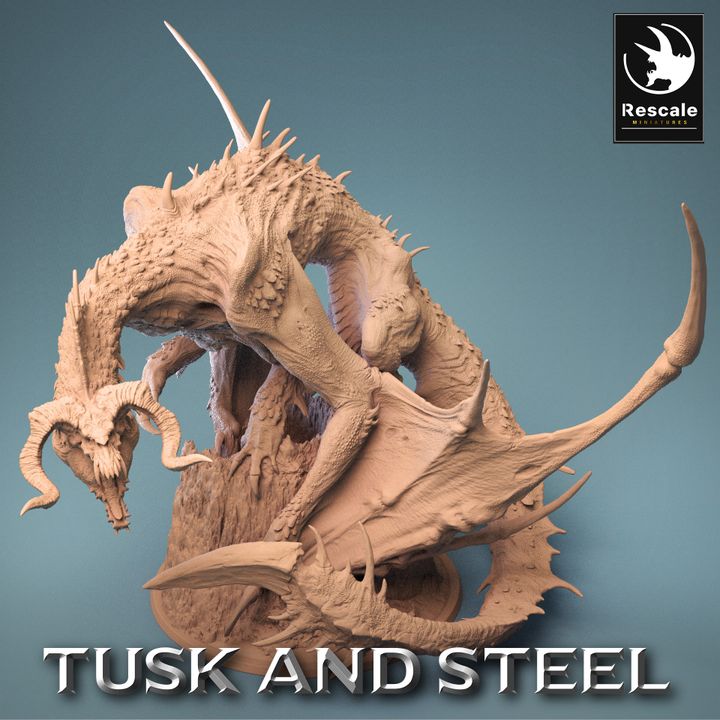 3D Printable Legendary Chromatic Black Dragon by Rescale Miniatures