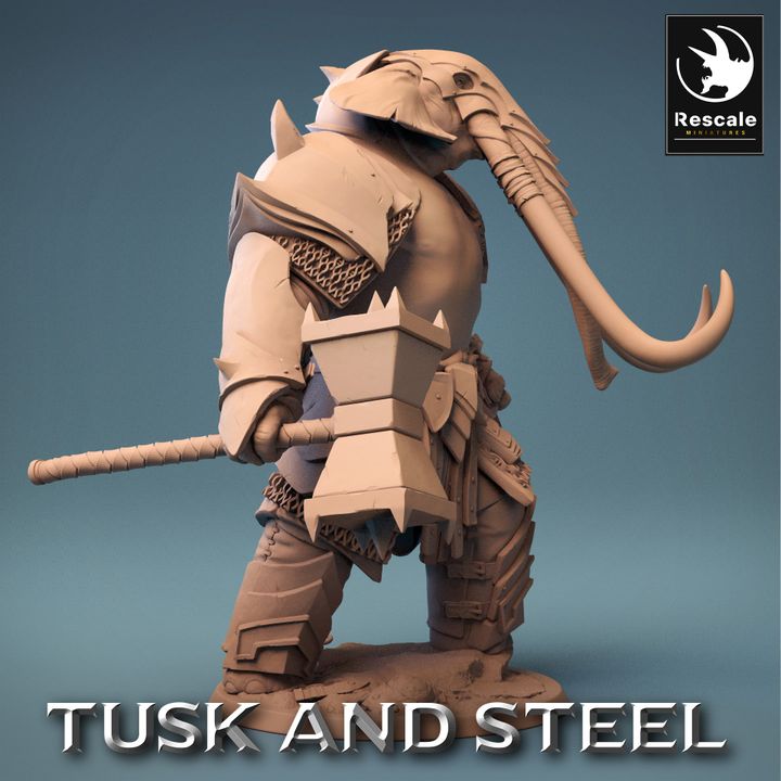 3D Printable Loxodon Hammer Stance by Rescale Miniatures