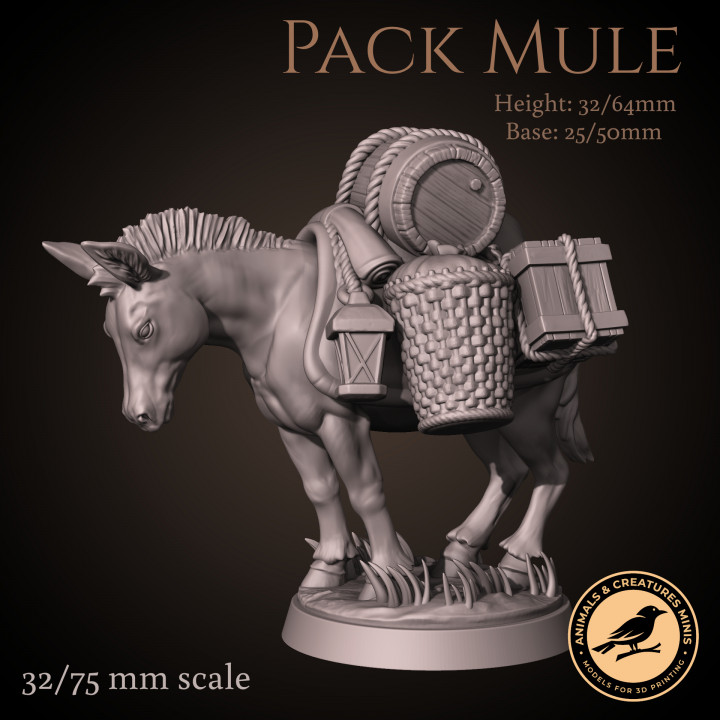 3D Printable Pack Mule by Animals & Creatures Minis