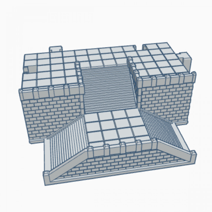 3D Printable City Tile Raised Terrace Set by Wargame Forge