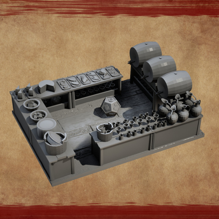 3D Printable Tavern Kitchen Dice Tray by Lazy Bear