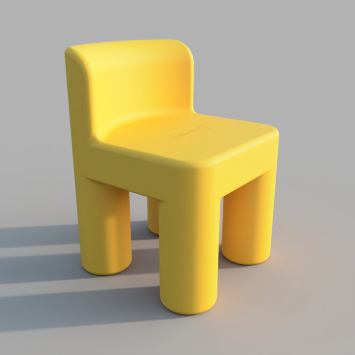 3D Printable Little Tikes Yellow Chair by Jared Carter