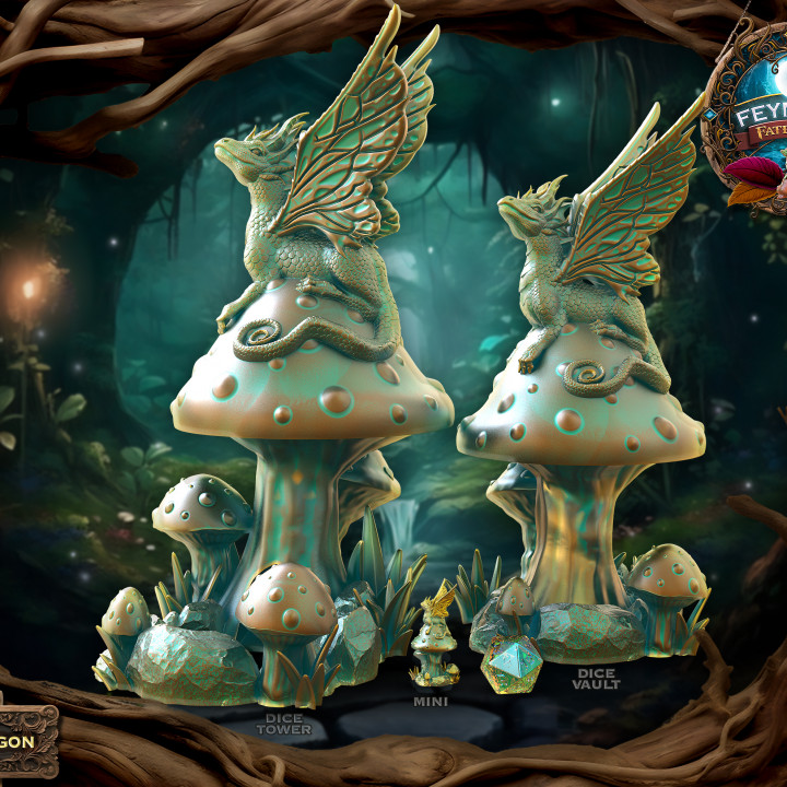 3D Printable Fey Dragon Miniature - Pre-Supported by FatesEnd