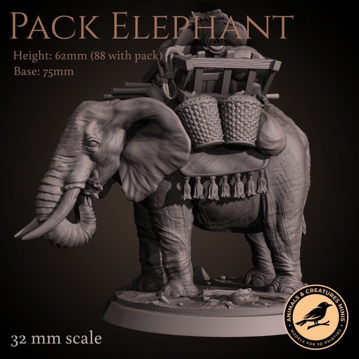 3D Printable Pack elephant by Animals & Creatures Minis