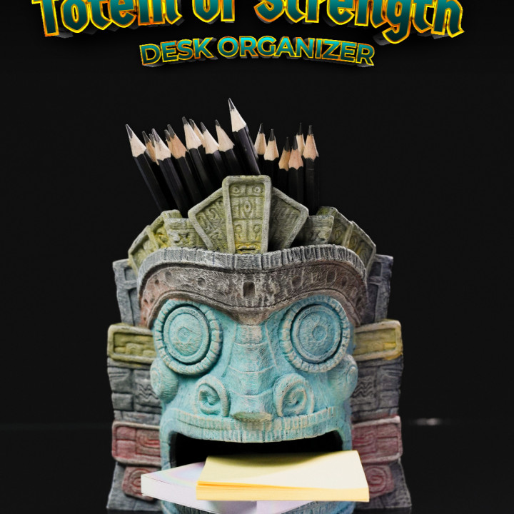 3D Printable Totem of Strength Desk Organizer by Stlflix