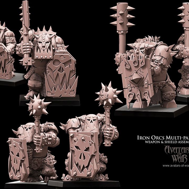 3D Printable Iron Orcs multi-part regiment by Avatars of War