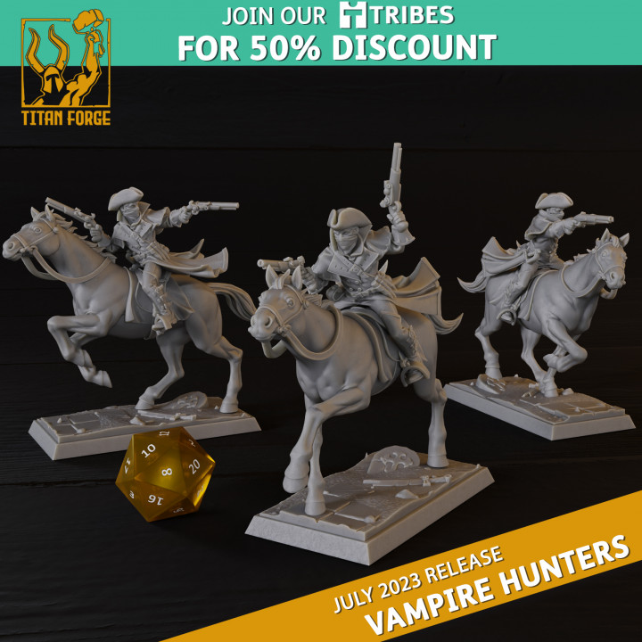 3D Printable Vampire Hunters Reborn Mounted Highwayman Unit by Titan ...