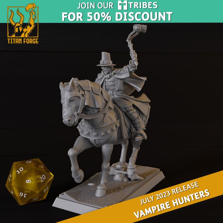 3D Printable Vampire Hunters Reborn Mounted Hunters Unit by Titan Forge ...