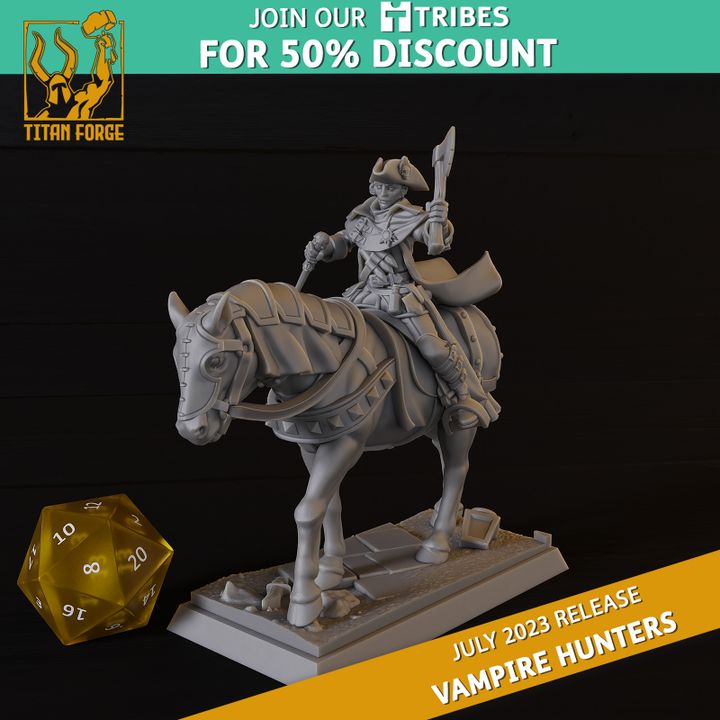 3D Printable Vampire Hunters Reborn Mounted Hunters Unit by Titan Forge ...