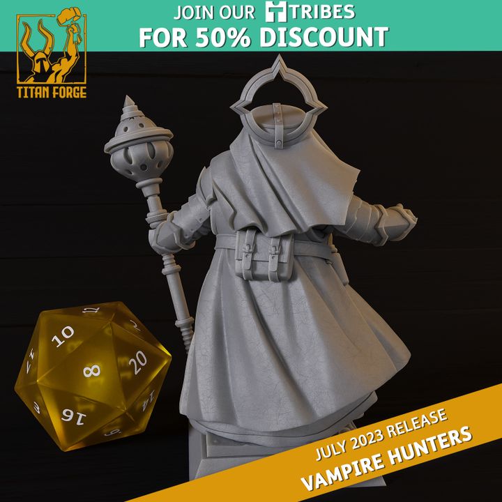 3D Printable Vampire Hunters Reborn Nun Superior by Titan Forge Miniatures